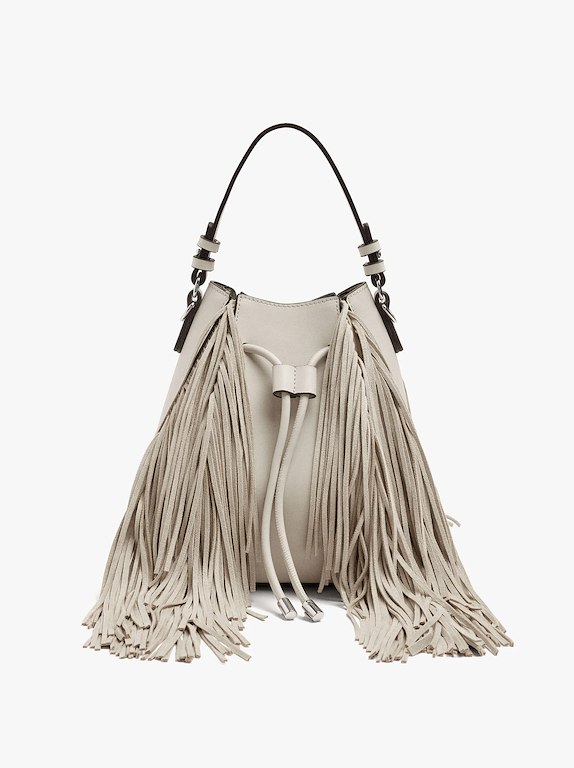 BUCKET BAG WITH LONG FRINGES