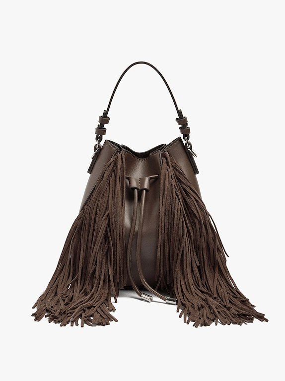 BUCKET BAG WITH LONG FRINGES