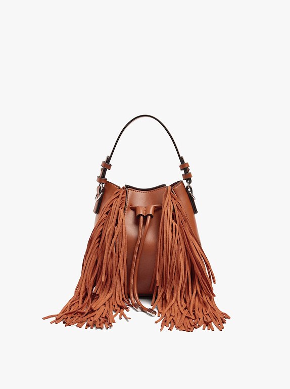 BUCKET BAG WITH LONG FRINGES