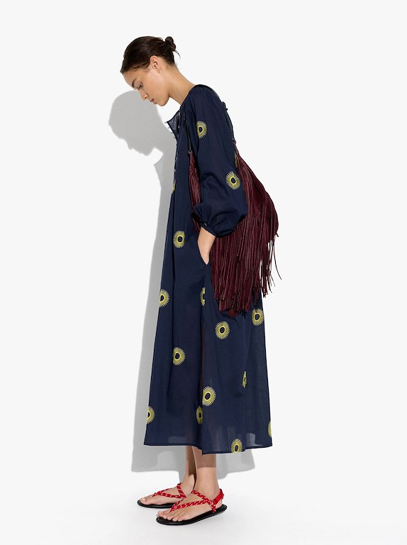 MIDI DRESS WITH 100% COTTON EMBROIDERY