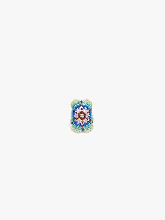 RING WITH FLOWER OF BEADS