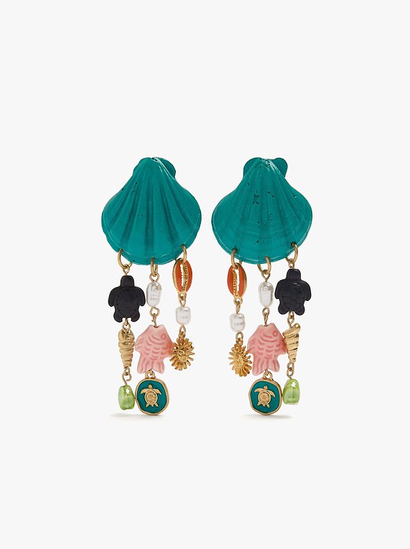 LONG EARRINGS WITH MARINE CHARMS