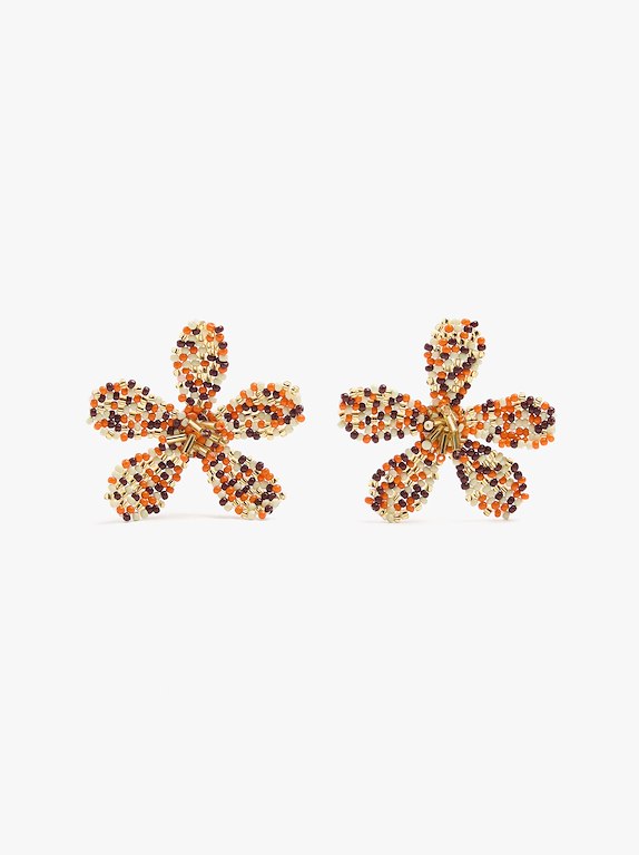 FLOWER EARRINGS WITH BEADS