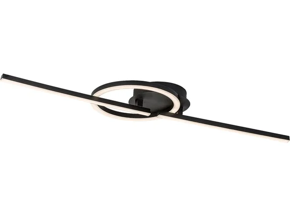 Rabalux Twisterra, LED plafonska 24W, 4000K, crna, 82x23cm