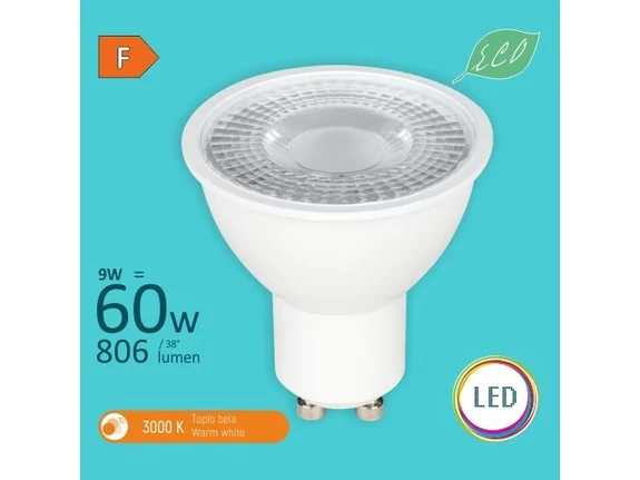 Mitea Lighting LED Eco sijalica GU10 M2 9W 3000K MR16 240V 806lm 38°