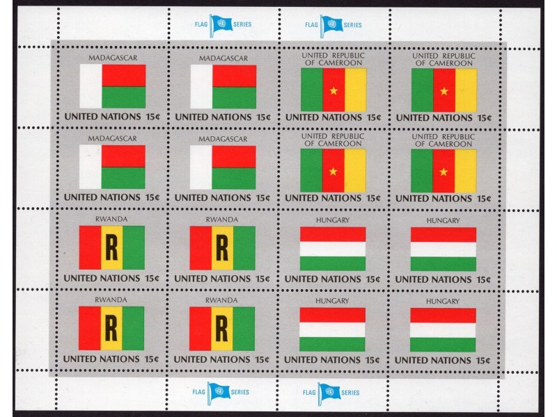 Ujedinjene Nacije - Zastave - Nežigosani tabačić - 2