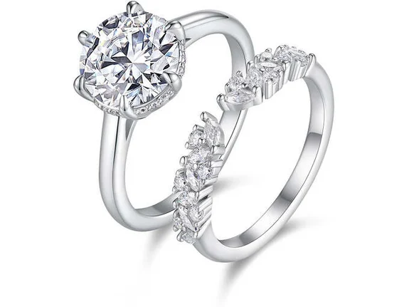 Luxoria Moissanite Noir Femme Fatale Moissanite prsten 41 Moissanite Set 2 Prstena