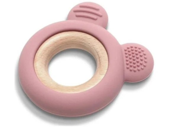 Lorelli Silikonsko drvena glodalica za bebe Bear