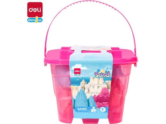 Deli Kinetički pesak u kantici sa 6 modli 500g EY013-PK