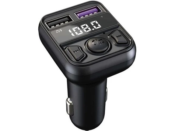 Bluetooth FM transmiter C44 LED 5 V 3.1 A crni