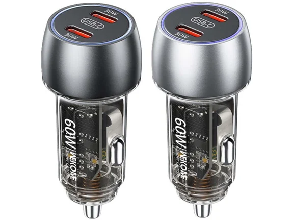 Wekome Punjač za auto sa 2-porta 3.1 tip C 60W WP-C54