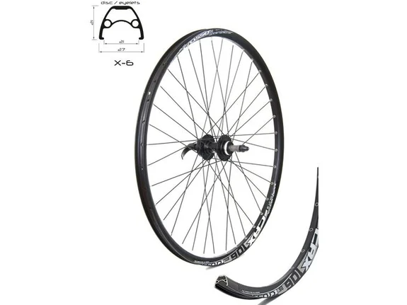 Crosser Zadnja felna 27.5" X6 36H QR Disc crna