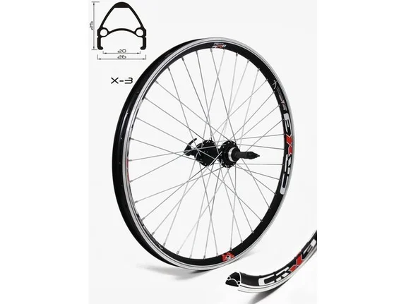 Crosser Zadnja felna 26" X3 36H QR Disc crna