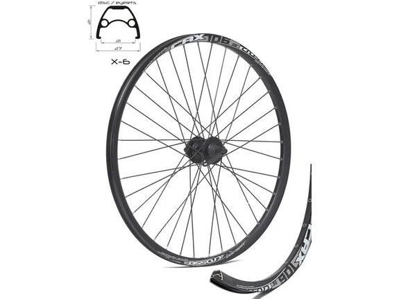 Crosser Prednja felna 26" X6 36H QR Disc crna
