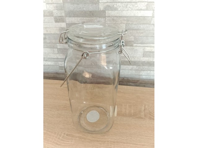 Staklena velika tegla sa zatvaračem i slavinom 2100ml