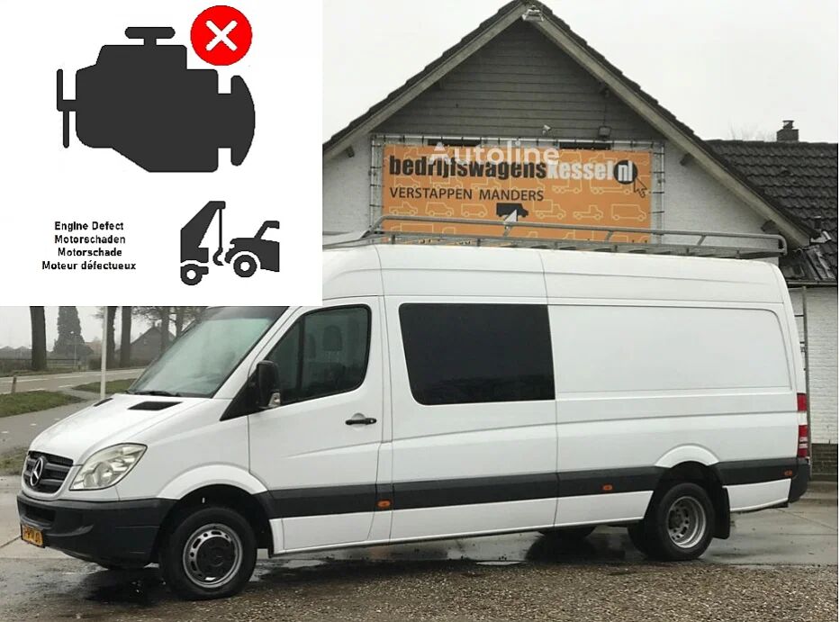 Mercedes-Benz Sprinter 515 CDI L3H2 DC dubbele cabine motorschade maxi minibus furgon