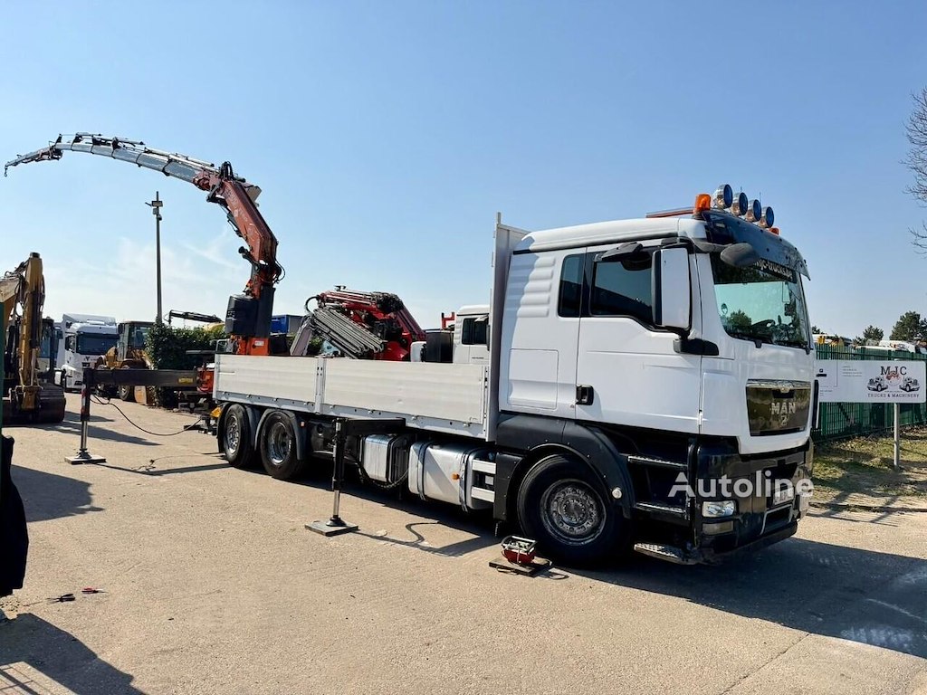 MAN TGX 26.440 6x2 LL + CRANE 24.8m! FASSI F315 (6x) + FLY-JIB (3x) kamion s ravnom platformom