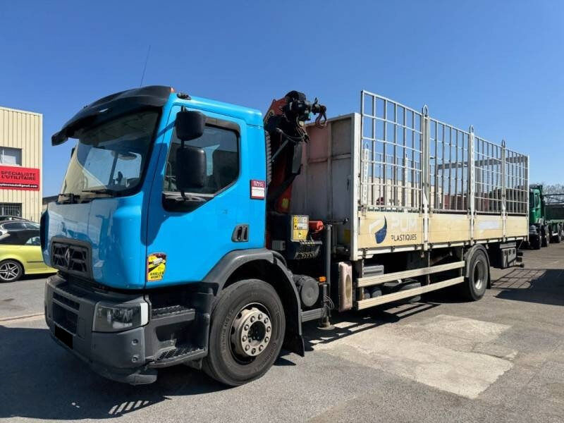 Renault C 320 dropside truck+Crane kamion s ravnom platformom