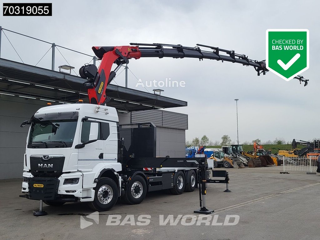 Novi MAN TGX 35.520 8X4 NEW! Palfinger PK580 TEC Crane + PJ150E JIB Winch kamion s ravnom platformom