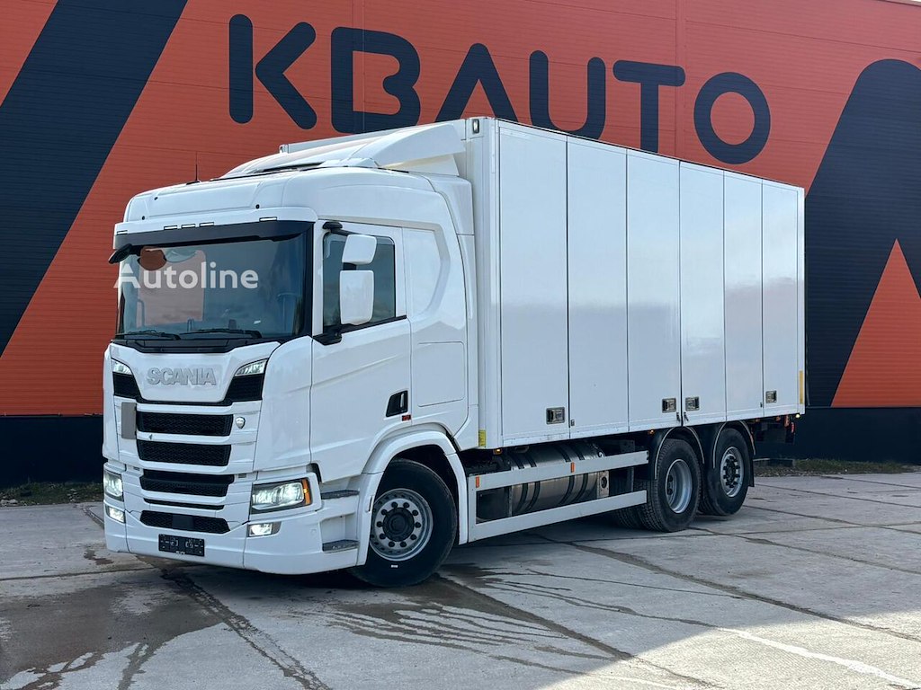 Scania R 410 6x2*4 CNG / RETARDER / BOX L=6970 mm kamion furgon
