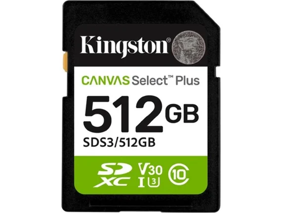 Kingston SD kartica Canvas Select Plus 512GB 150MB/s