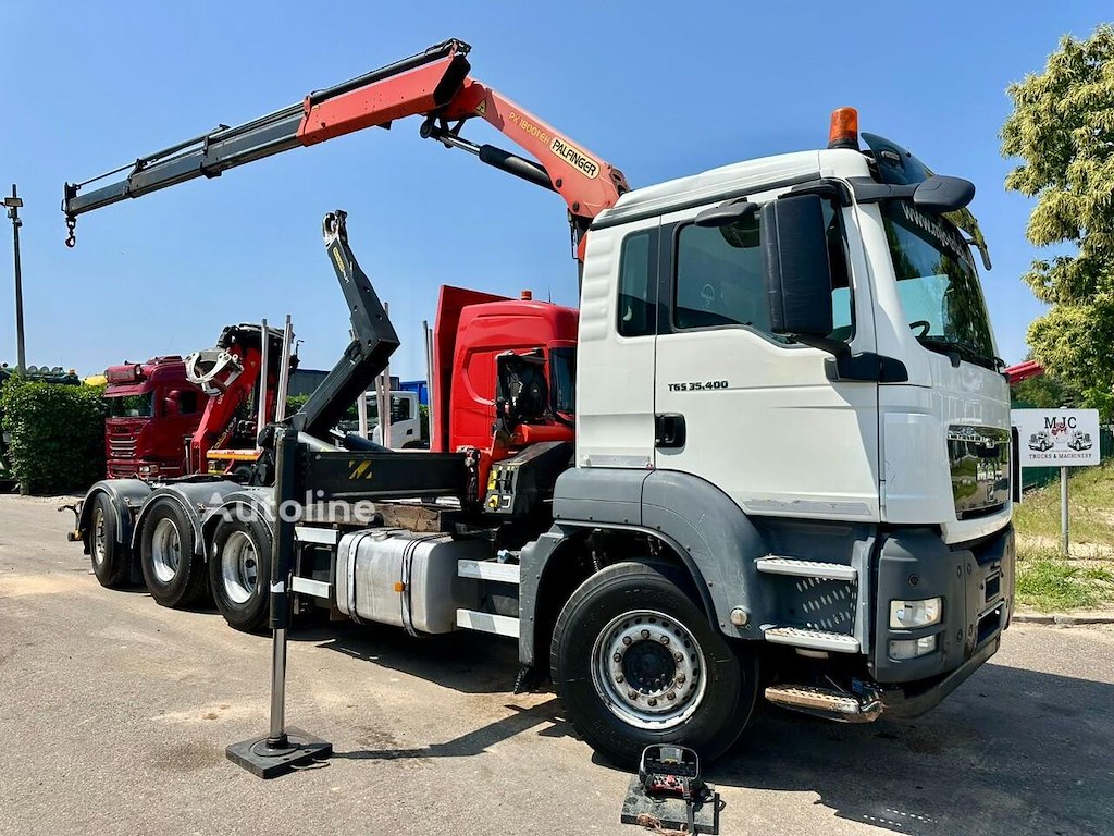 MAN TGS 35.400 8x4 TRIDEM HOOKLIFT T22 + CRANE PALFINGER PK 18001 EH kamion rol kiper