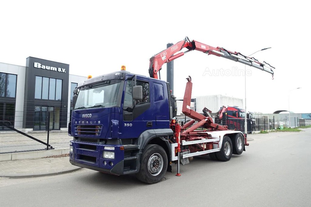 IVECO STRALIS 350 6X2 HAAKSYSTEEM + FASSI F130A.24 KRAAN / 13 TM KRAAN kamion rol kiper