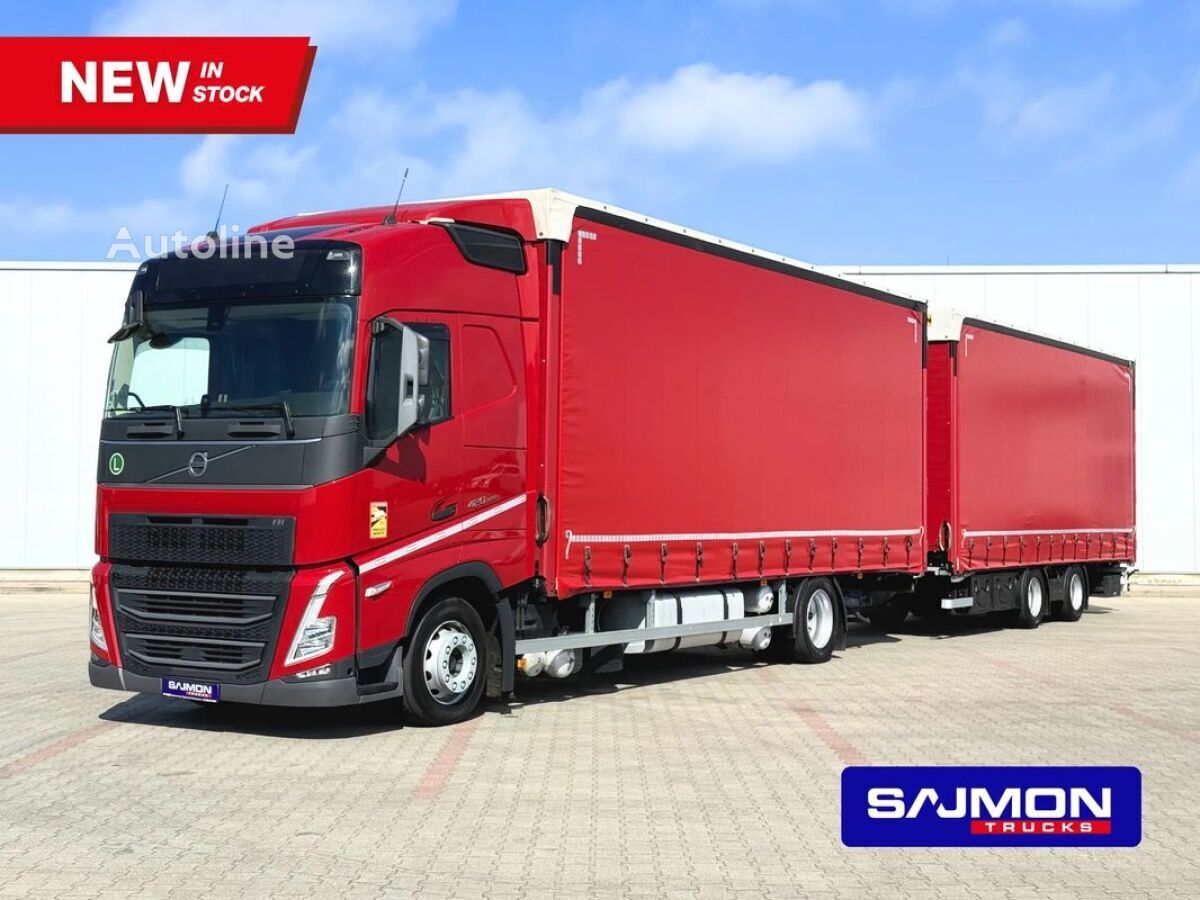 Volvo FH 420 / ZESTAW TANDEM 120M3 / 7,75 M + 7,75 M / SALON PL kamion sa klizna zavesa cerada + prikolica sa kliznom ceradom