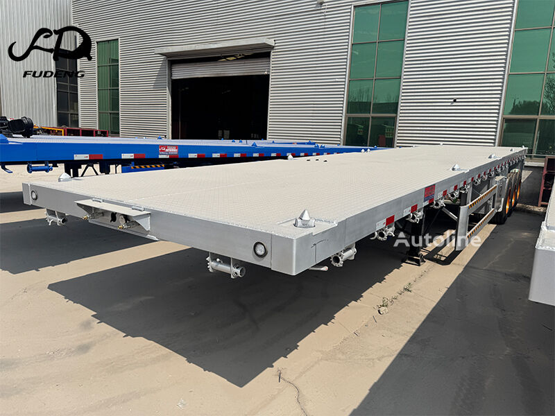 Nova Fudeng 2026 New 3 Axle Flatbed Trailer for Sale poluprikolica za prevoz kontejnera