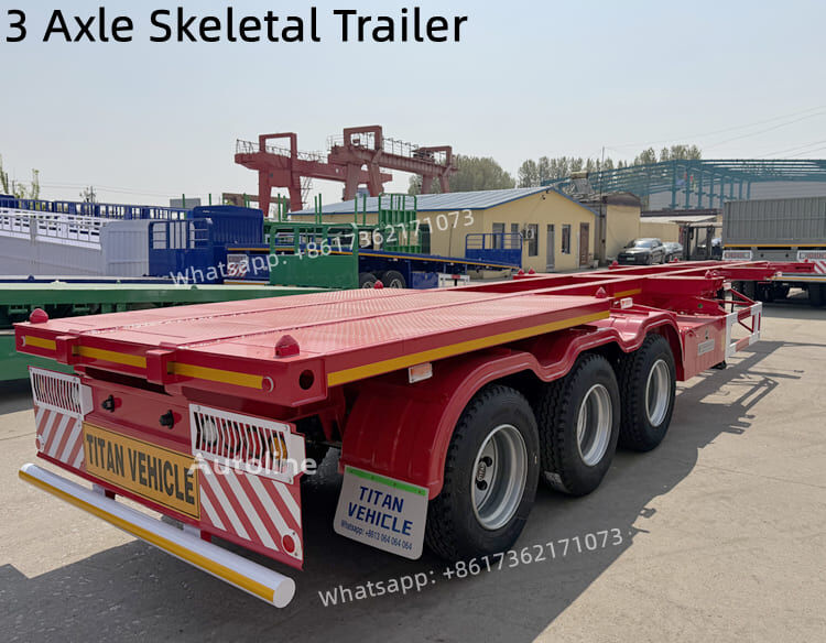 Nova Titan 3 Axle Skeletal Trailer for Sale in Guatemala poluprikolica za prevoz kontejnera