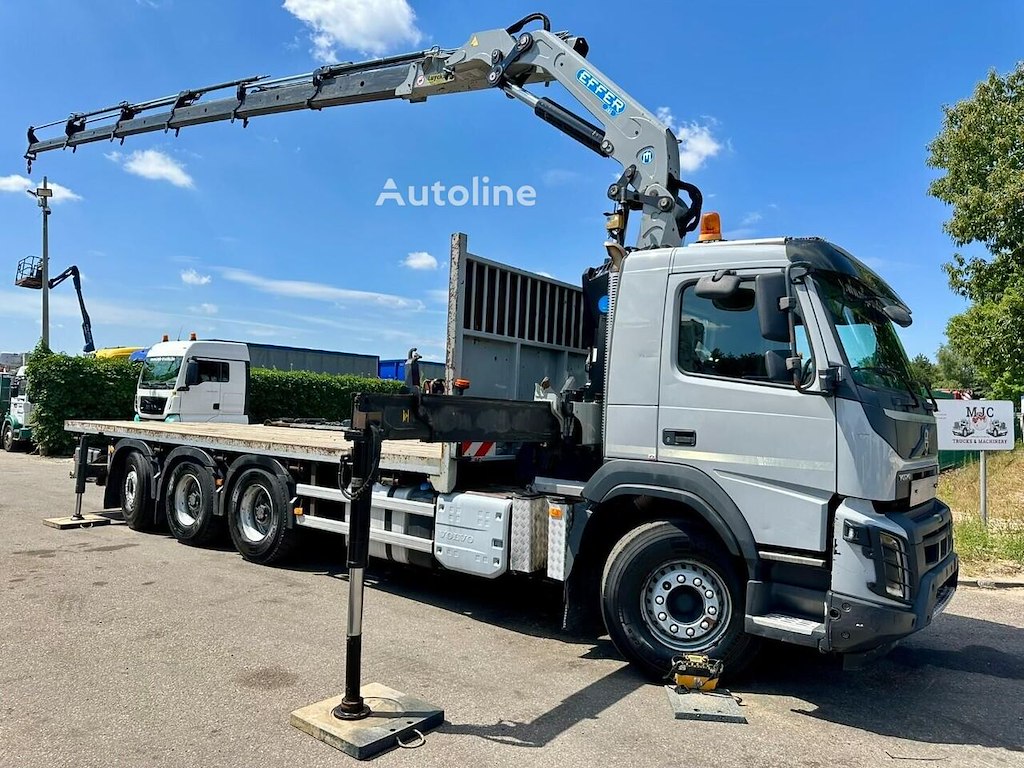 Volvo FMX 330 8x4 TRIDEM + CRANE EFFER 265 / 6S - PLATFORM 7m50 - EURO kamion platforma