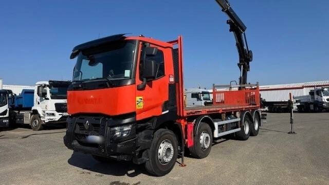 Renault C-series Flatbed+Crane kamion platforma