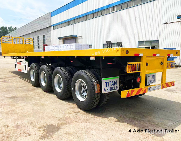 Nova 4 Axle Platform Flatbed Trailer Truck for Sale in Guyana poluprikolica platforma