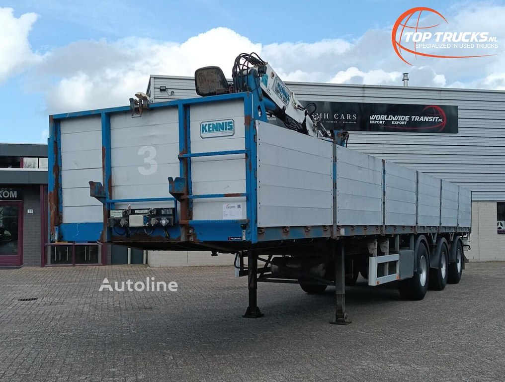Pacton T3 003 Kennis 14TM Crane - 3-axle stone trailer, Tree trailer - poluprikolica sa ravnom platformom