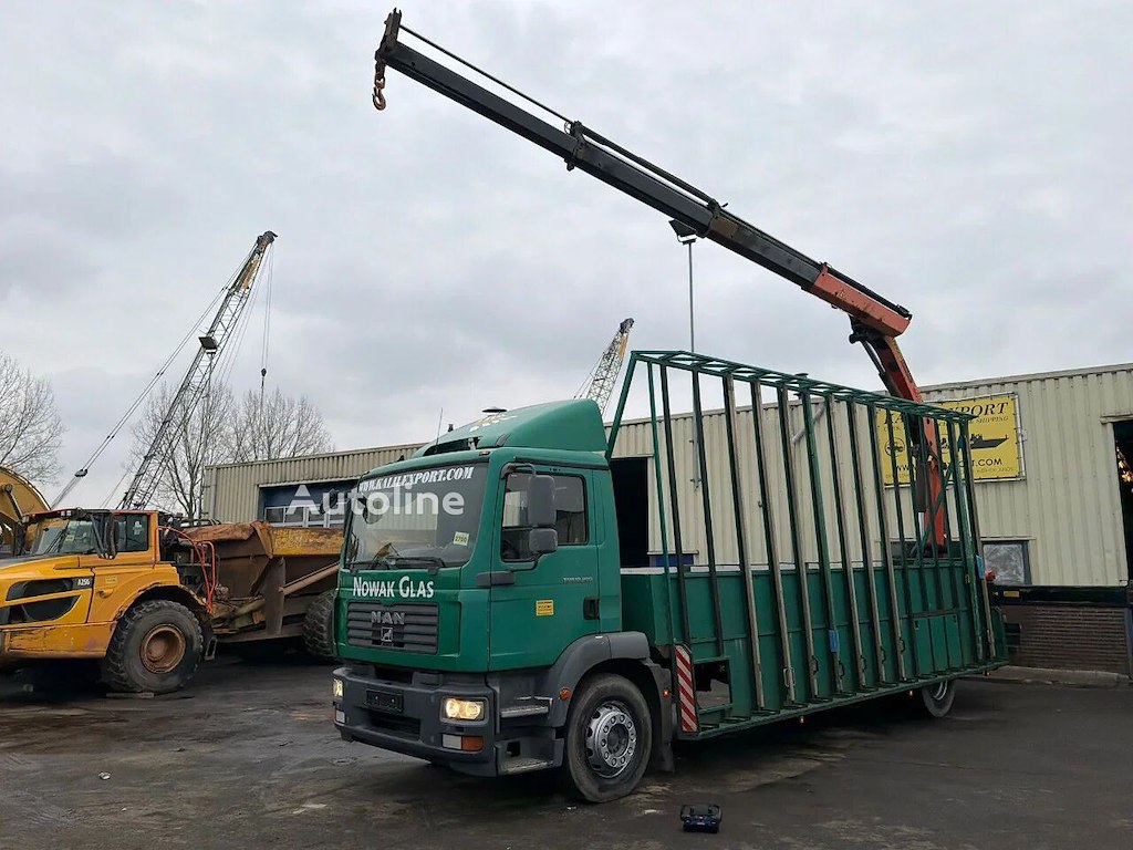 MAN TGM 18.280 Truck + Crane Palfinger PK11502 Manual Gearbox Full S vozilo za prevoz stakla