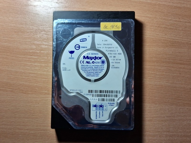Ata Harddisk Maxtor 30Gb - 3.5" Retro