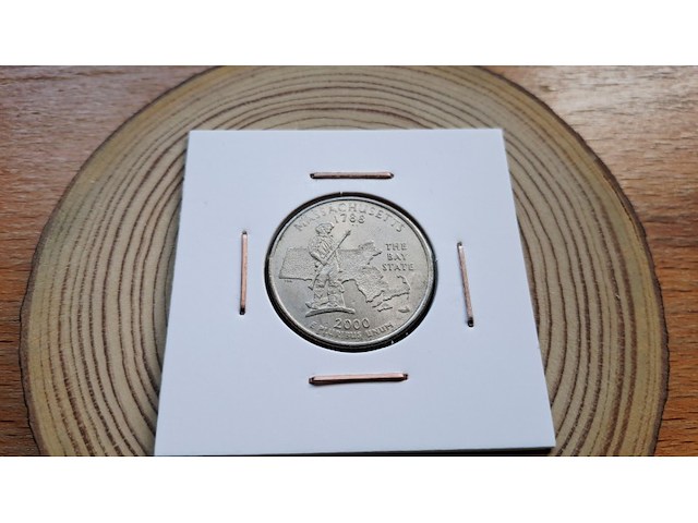 USA QUARTER DOLLAR 1788-2000 GOD. MASSACHUSETTS JUBILAR
