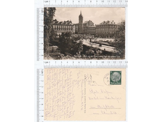 Darmstadt - Blick auf den Ernst Ludwig-Platz mit Weißen