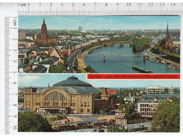 Frankfurt am Main - Mainblick mit Dom und Eiserner-Steg