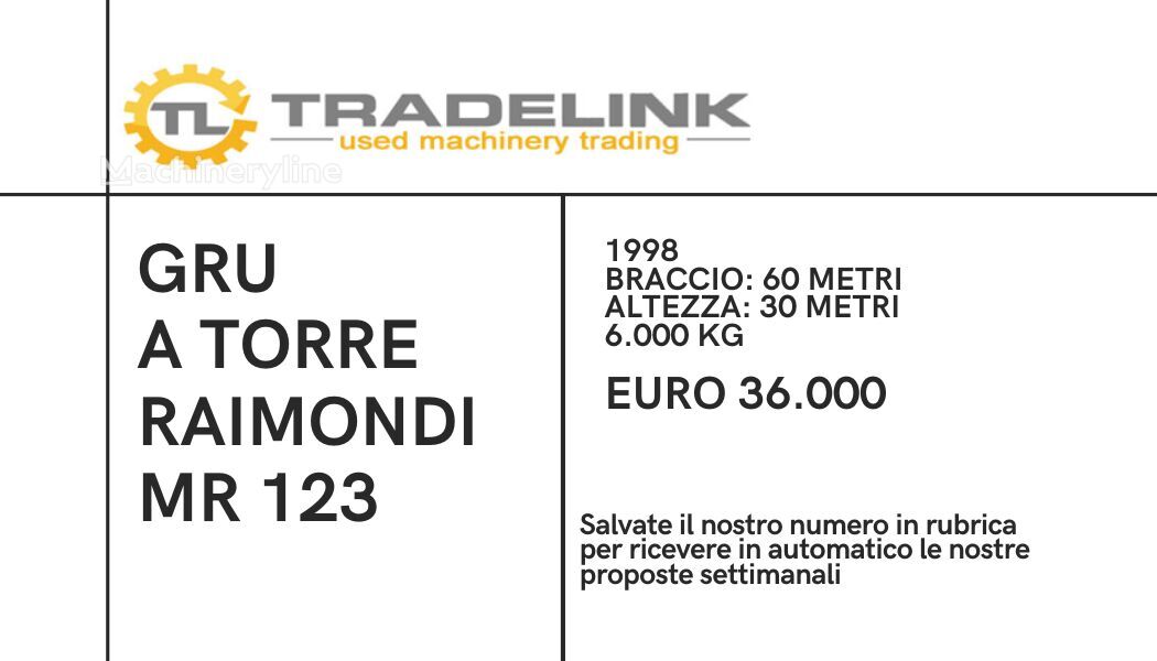 Raimondi MR 123 toranjska dizalica