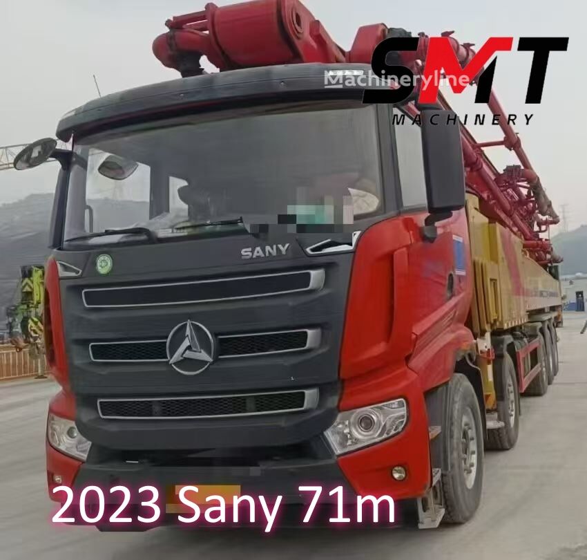 Sany Used 71m concrete pump truck 6 booms 180m³/h 5 axles Sany chassi pumpa za beton