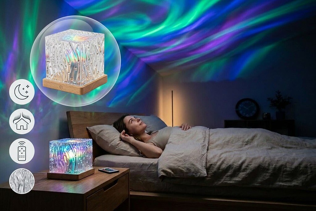 Aurynox ambijentalna aurora projekcija, 3W, RGB, osetljiva na dodir    Atmosfera