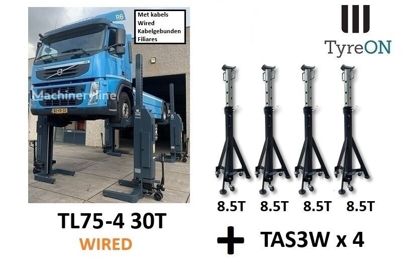 Nova TyreON TL75-4 30T mobile column lift + TAS3W 8,5T axle support x 4 četvorostubna dizalica