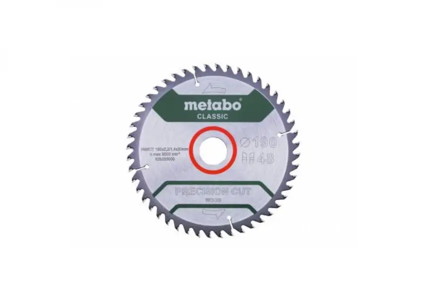 Metabo list testere "Precision Cut Wood Classic" fi190x2x30 Z24 WZ 15° 628675000