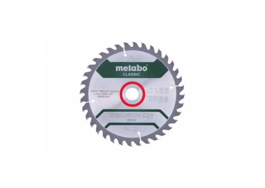 Metabo list testere "Precision Cut Wood Classic" fi165x14x20 mm Z36 WZ 15° 628281000