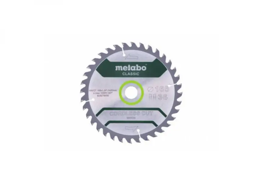 Metabo list testere "Cordless Cut Wood Classic" fi165x10x20 mm Z36 WZ 15° 628279000