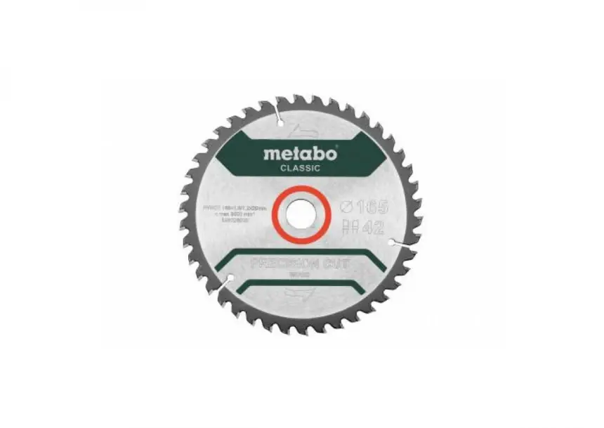 Metabo list testere "Precision Cut Wood Classic" fi165x18x20 mm Z42 WZ 5° 628026000
