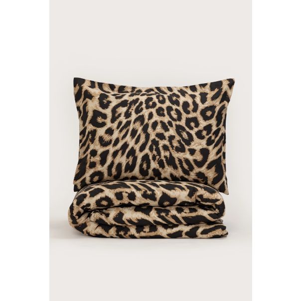 STEFAN Set posteljine 140x200cm Leopard, crna/braon