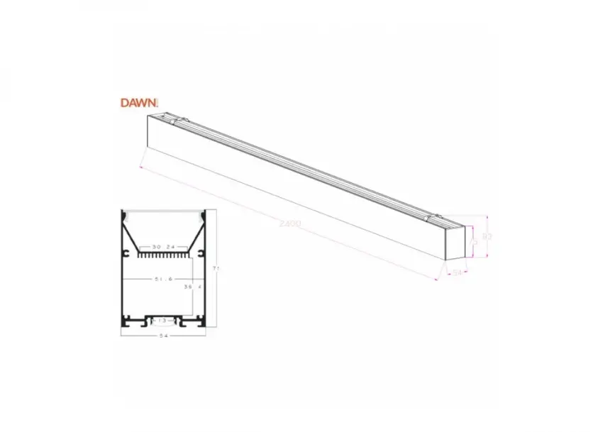 LED SVETILJKA LT-T-020-B 80W 3000K BELA 2,4met