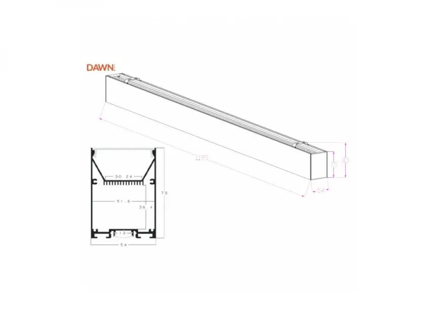 LED SVETILJKA LT-T-020-B 40W 4000K BELA 1,2 met